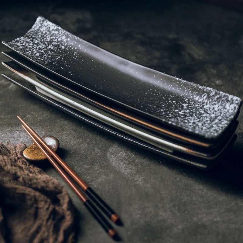 Long Ceramic Sushi Plates | Japanese Rectangular Platters - 1 Pc ...