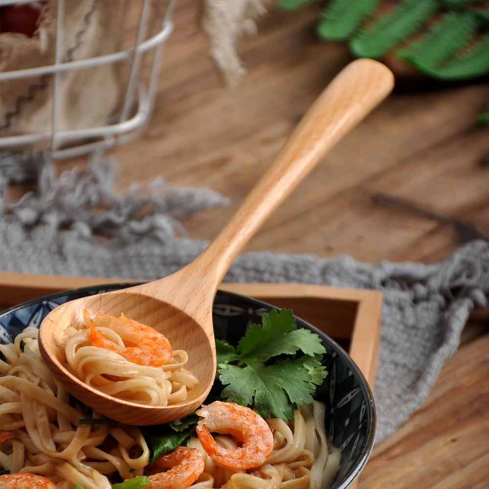 Japanese Beech Wood Asian Soup Spoon for Rice Noodles - 1 Pc ...