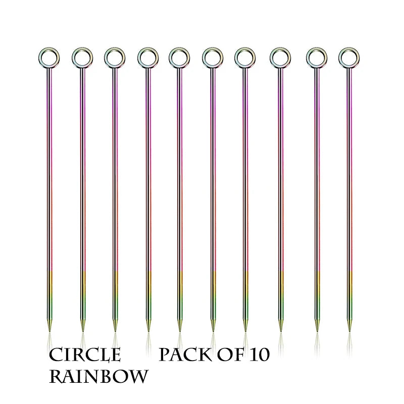 Circle Metal Cocktail Picks | Rose Gold Toothpick Skewers - 10 Pc ...