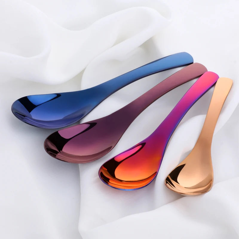 Stainless Steel Asian Soup Spoons | Korean Metal 304 Utensils - 1 Pc ...