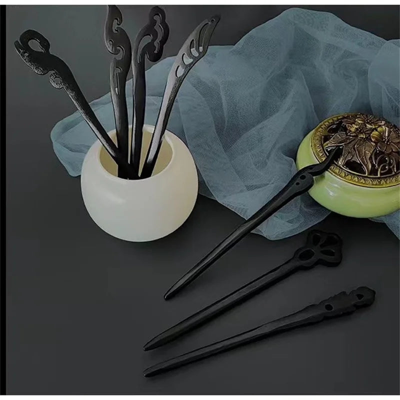 Gothic Hair Sticks | Korean Black Chopsticks for Hair (1 Pc ...