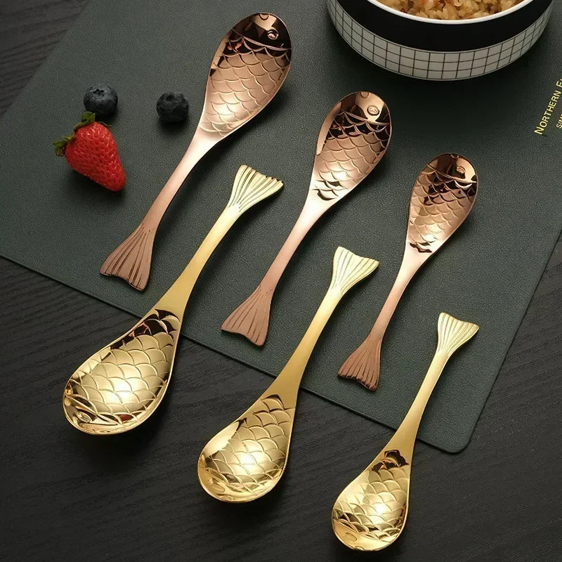 Fish Asian Soup Spoon | Rose Gold Silver Japanese Stainless Steel ...