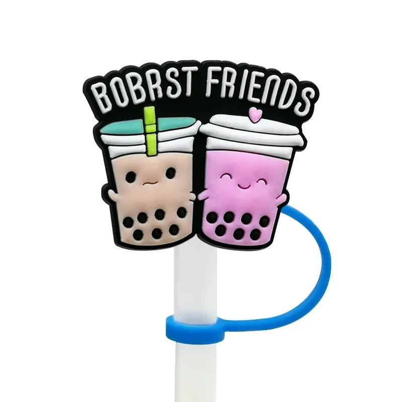 Cute Boba Milk Tea Straw Toppers | Order Bubble Silicone Caps - 1 Pc ...