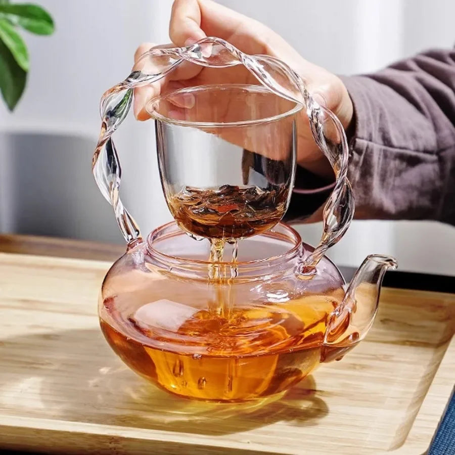 Cute Pink Butterfly Glass Teapot | Kawaii Kettle with Infuser - 1 Pc ...