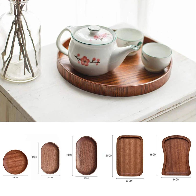 Small Walnut Wooden Serving Tray | Cute Wood Platters for Tea - 1 Pc ...