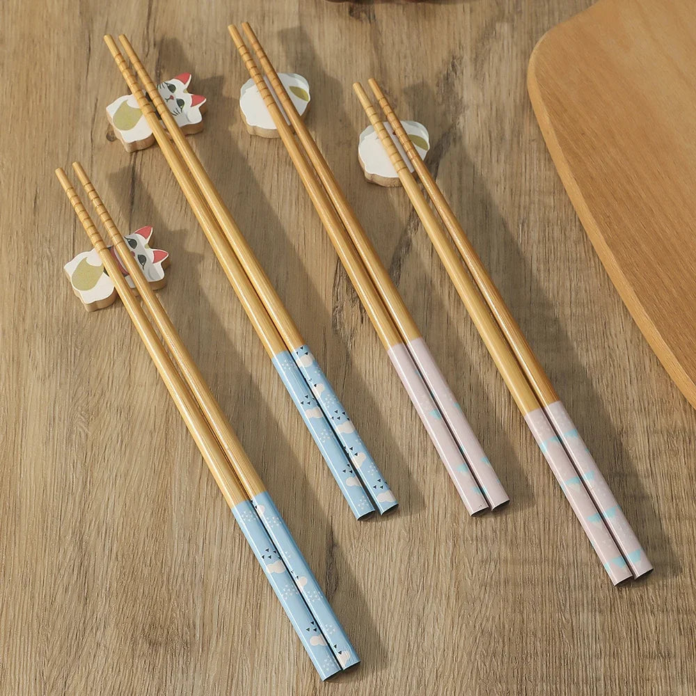 Chinese Wooden Chopsticks with Chopstick Rests | Luxury Gift - 2 Pair ...