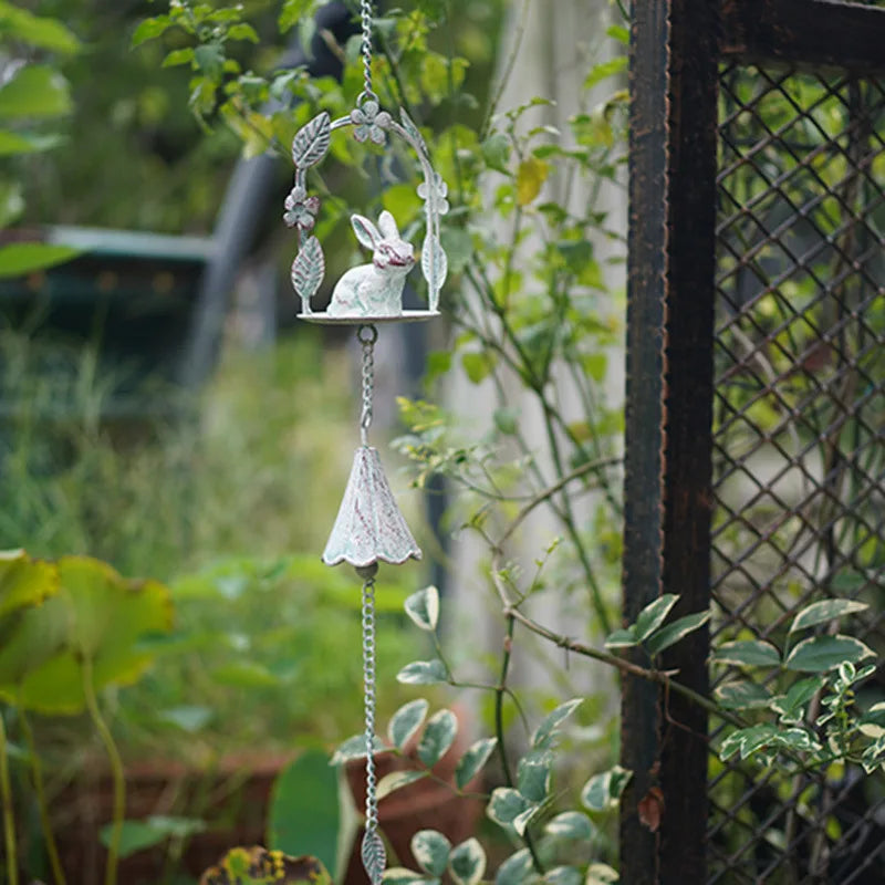 Garden Rabbit Iron Wind Chimes | Hanging Japanese Furin Bells - 1 PC ...