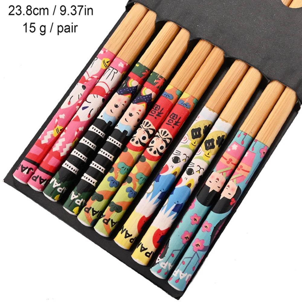 Mixed Bamboo Chopsticks | Japanese Wooden Luxury Gift - 5 Pair Set ...