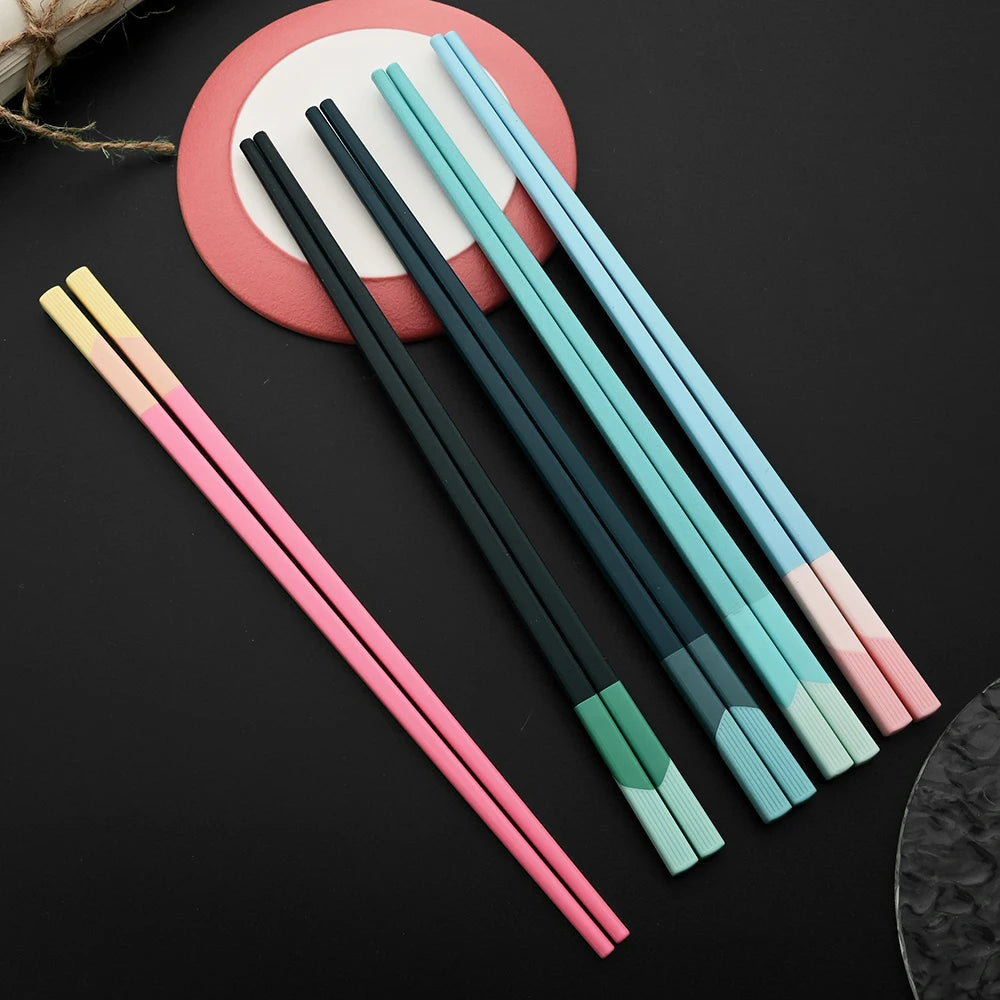 Colorful Mixed Chopsticks Set | Reusable Chinese Tableware - 5/6 Pairs ...