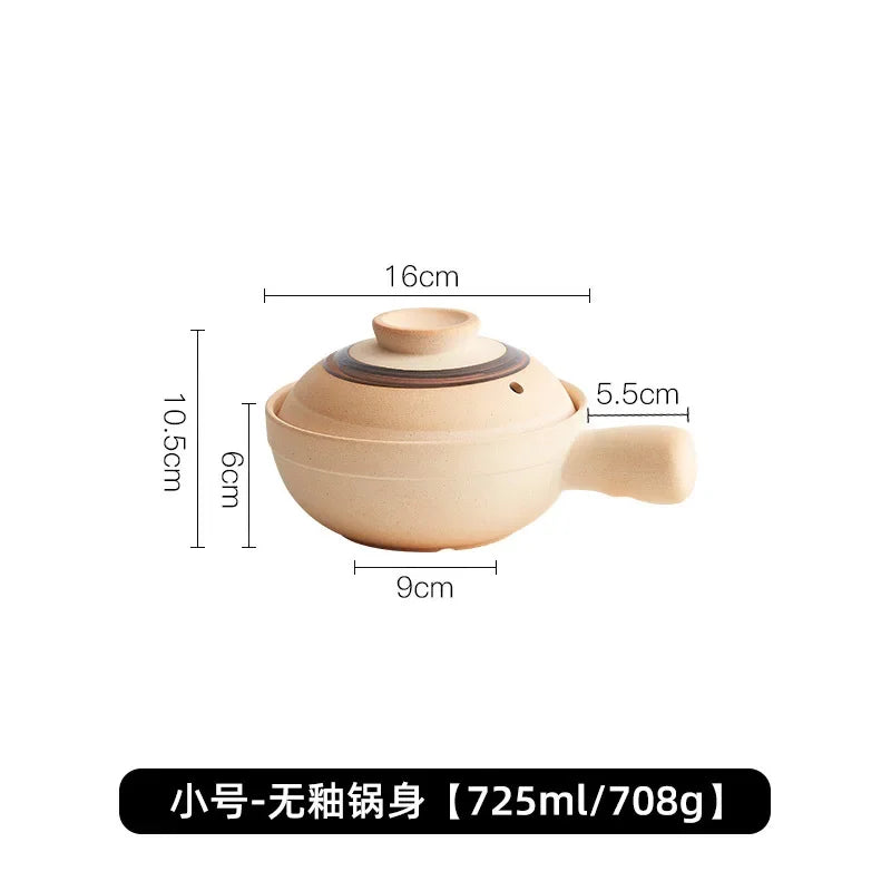 Small Donabe Pot with Handle | Japanese Claypot Rice with Lid - 1 Pc ...