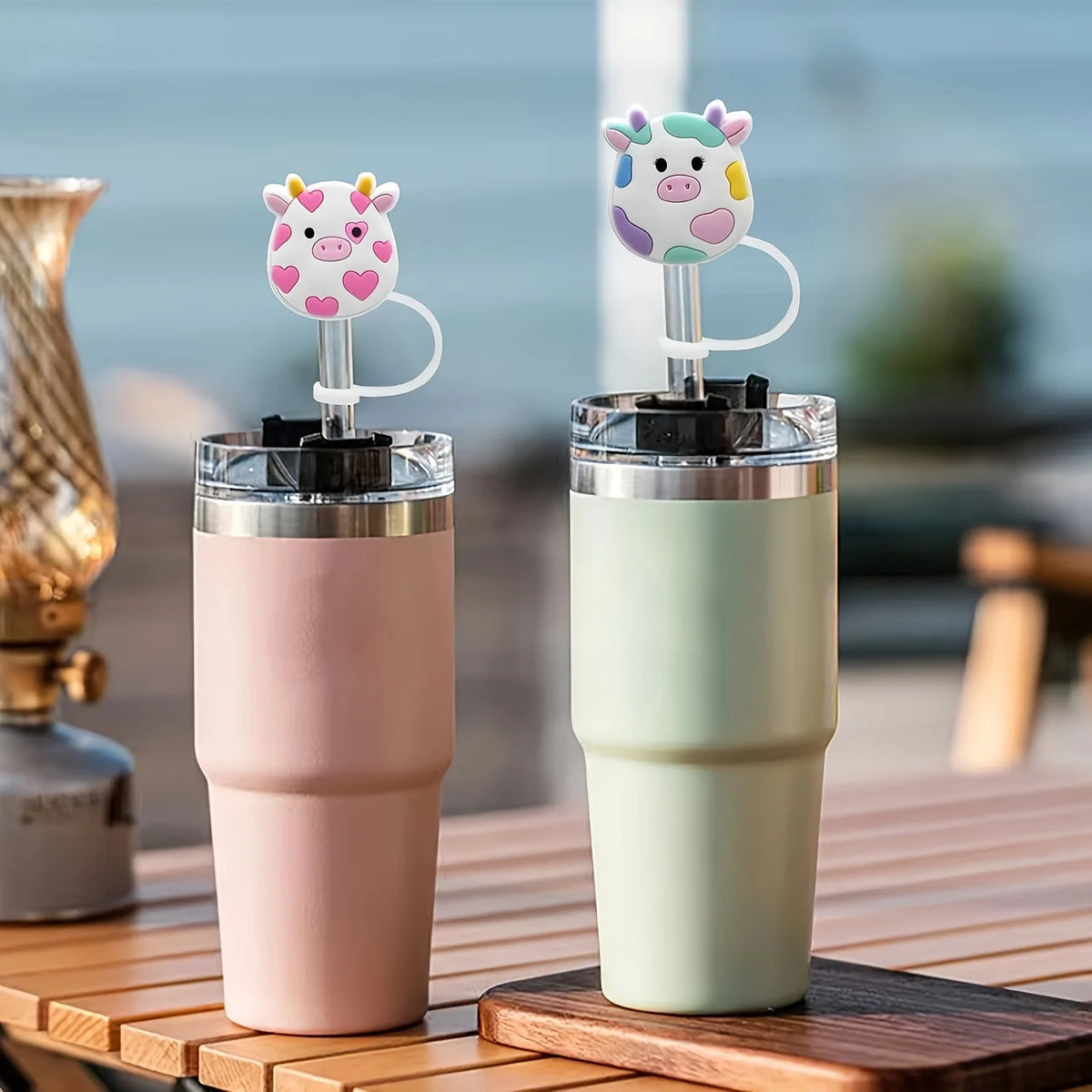 Cute Pig Straw Toppers | Order Silicone Cup Cap Covers - 4 Pc Set ...
