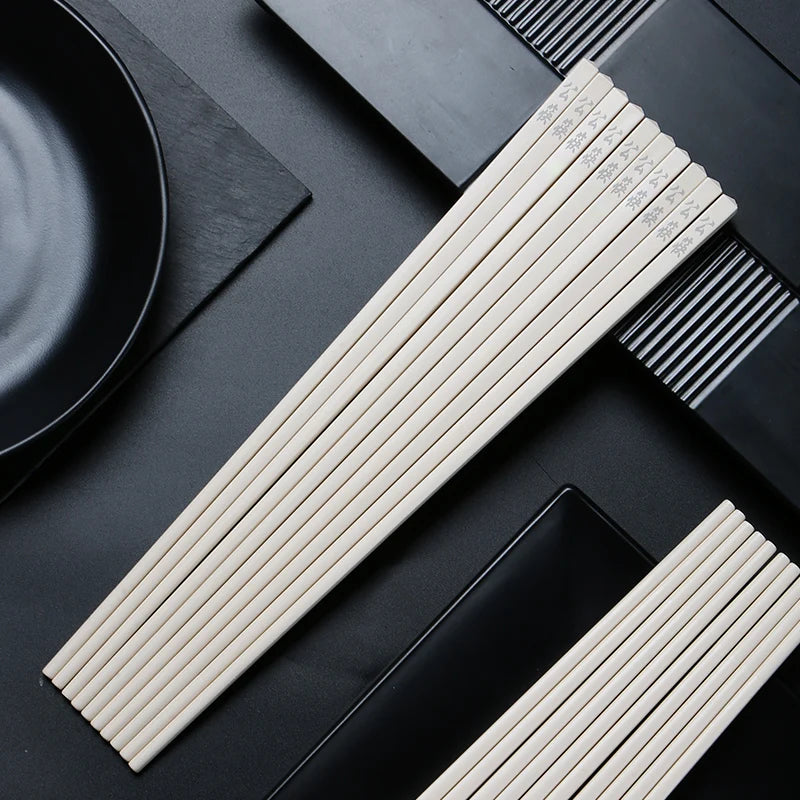 Premium White Alloy Chinese Chopsticks | Extra Long Luxury 10 Pair Set ...