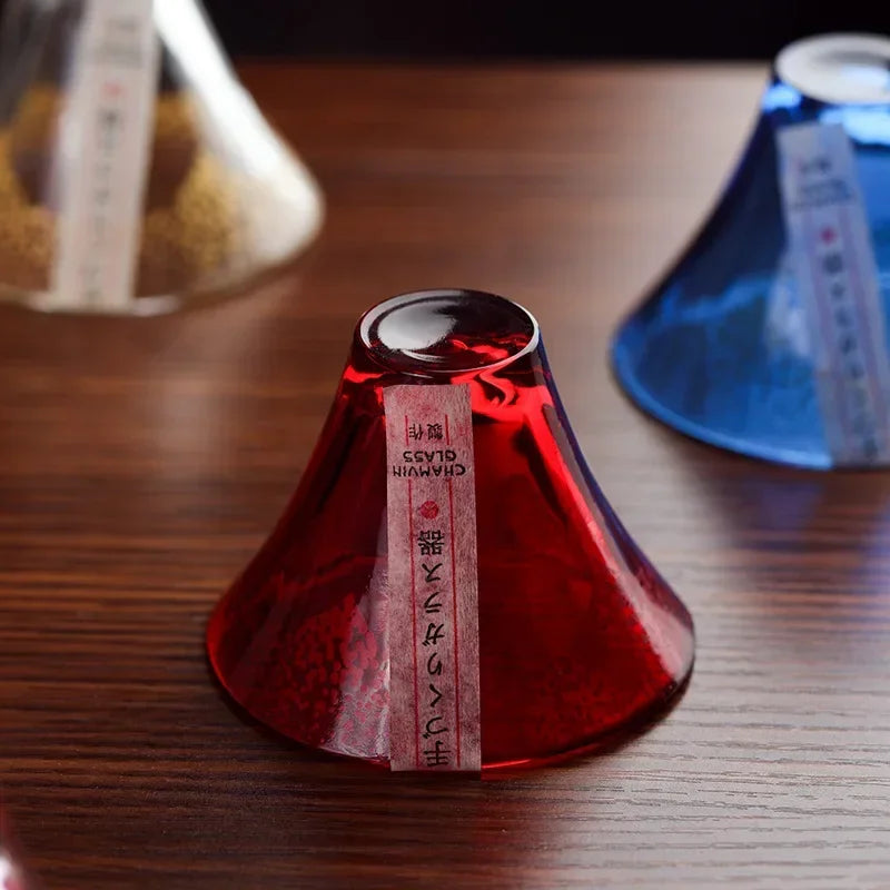 Red Crystal Glass Sake Cup | Japanese Handmade Ochoko Rice Wine - 1 Pc ...