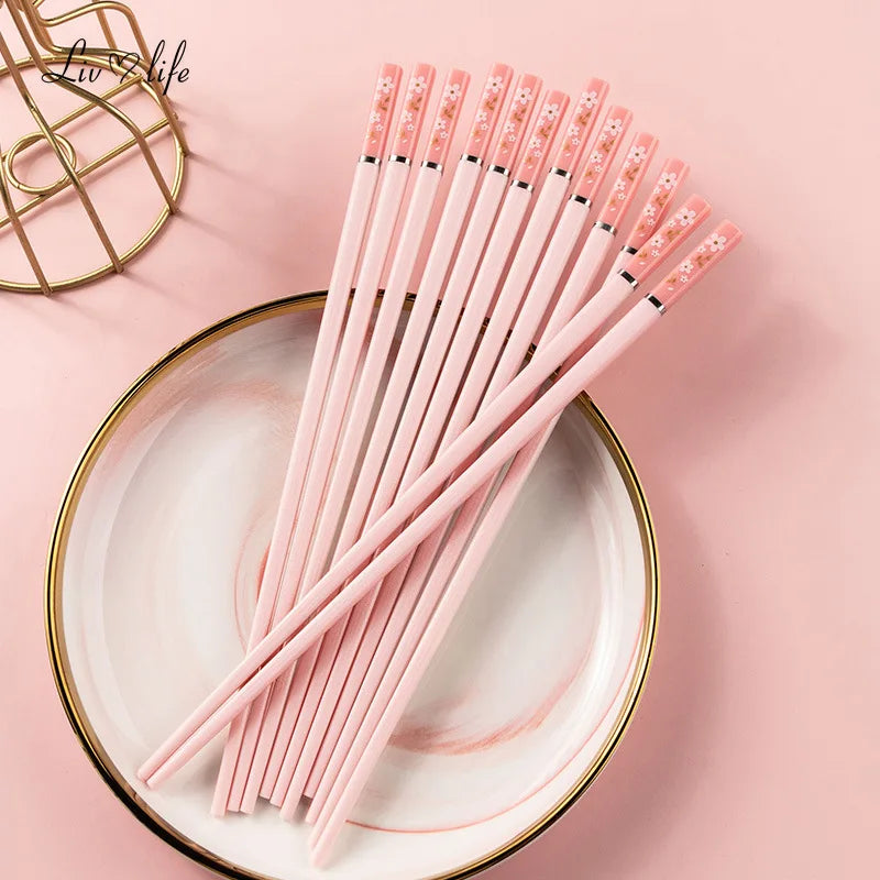 Pink and Green Sakura Cherry Blossom Cute Chopsticks - 1 Pair ...
