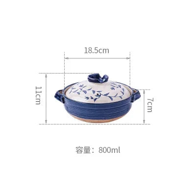 Blue White Donabe Pot | Japanese Ceramic Clay Rice Pots - 1 Pc ...