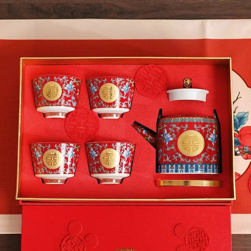 Chinese Wedding Tea Ceremony Set | Luxury Red/Gold - Shop Chopsticks ...