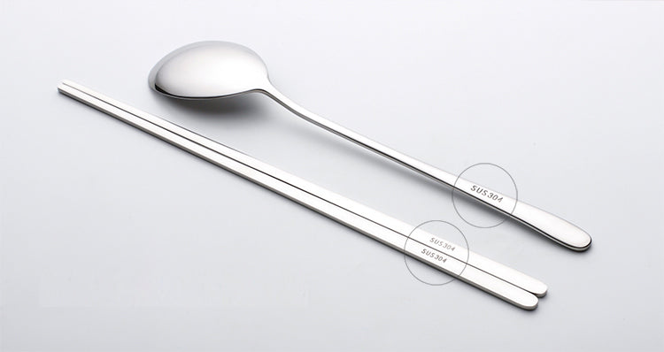 Contemporary Stainless Steel Silver Chopstick Set (10 pairs ...